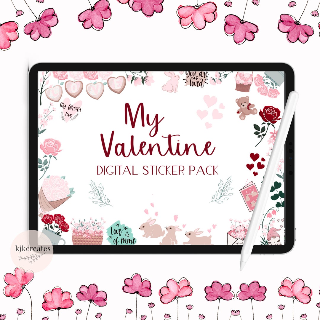 Valentine's Day Digital Stickers: Hand-drawn PNG Clipart (goodnotes) - Etsy