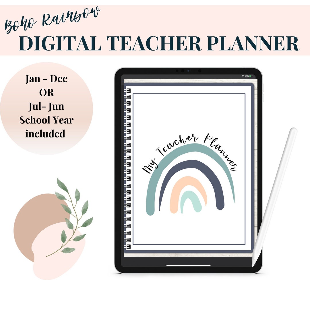Digital Teacher Planner, Digital Planner Goodnotes, 2024 Undated ...