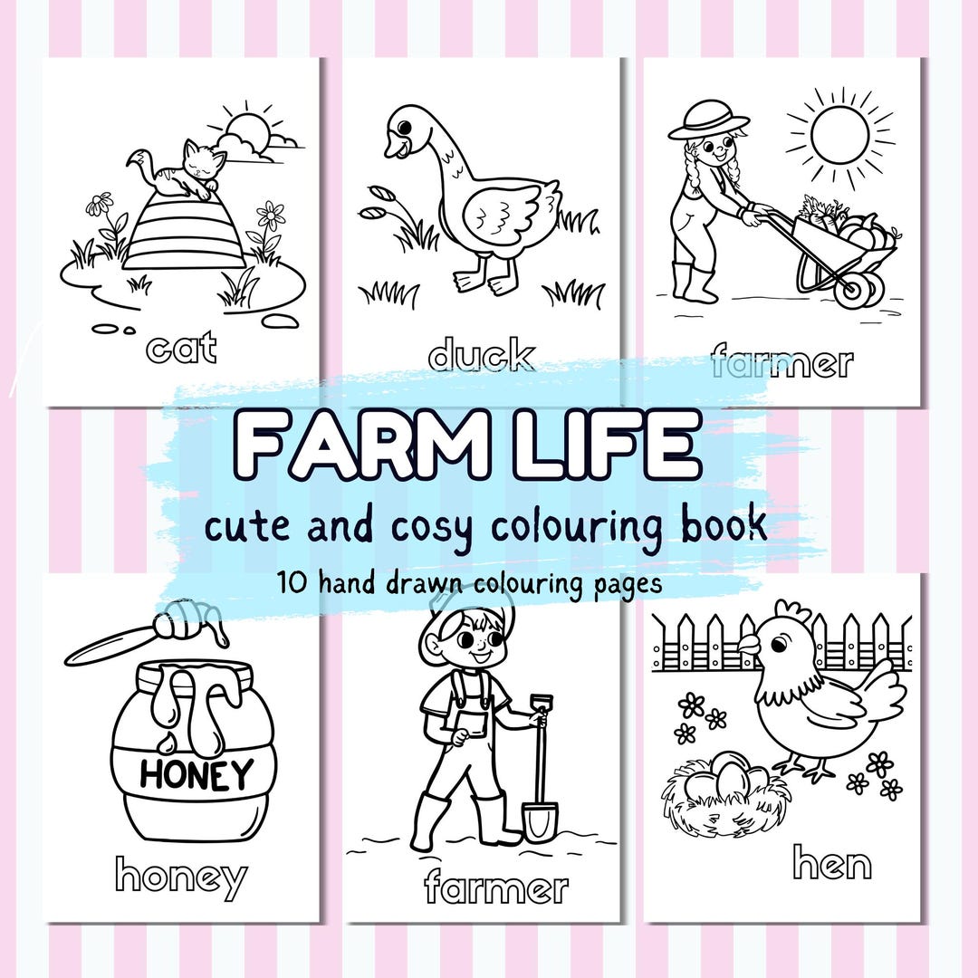 Farm Life Coloring Book for Kids Vol. 2 | 10 Bold and Easy Printable ...