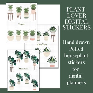Plant Digital Stickers | Potted Plant Stickers | Goodnotes Pre-cropped ...