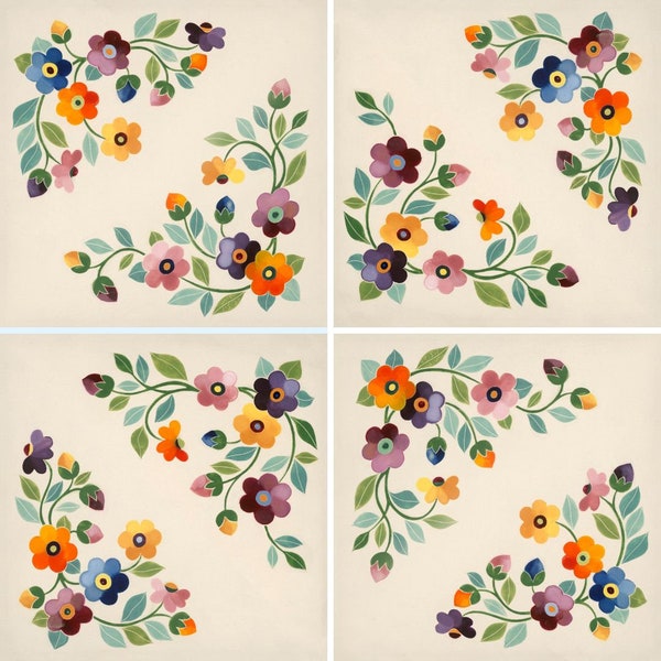 Floral Ceramic Tile - Etsy