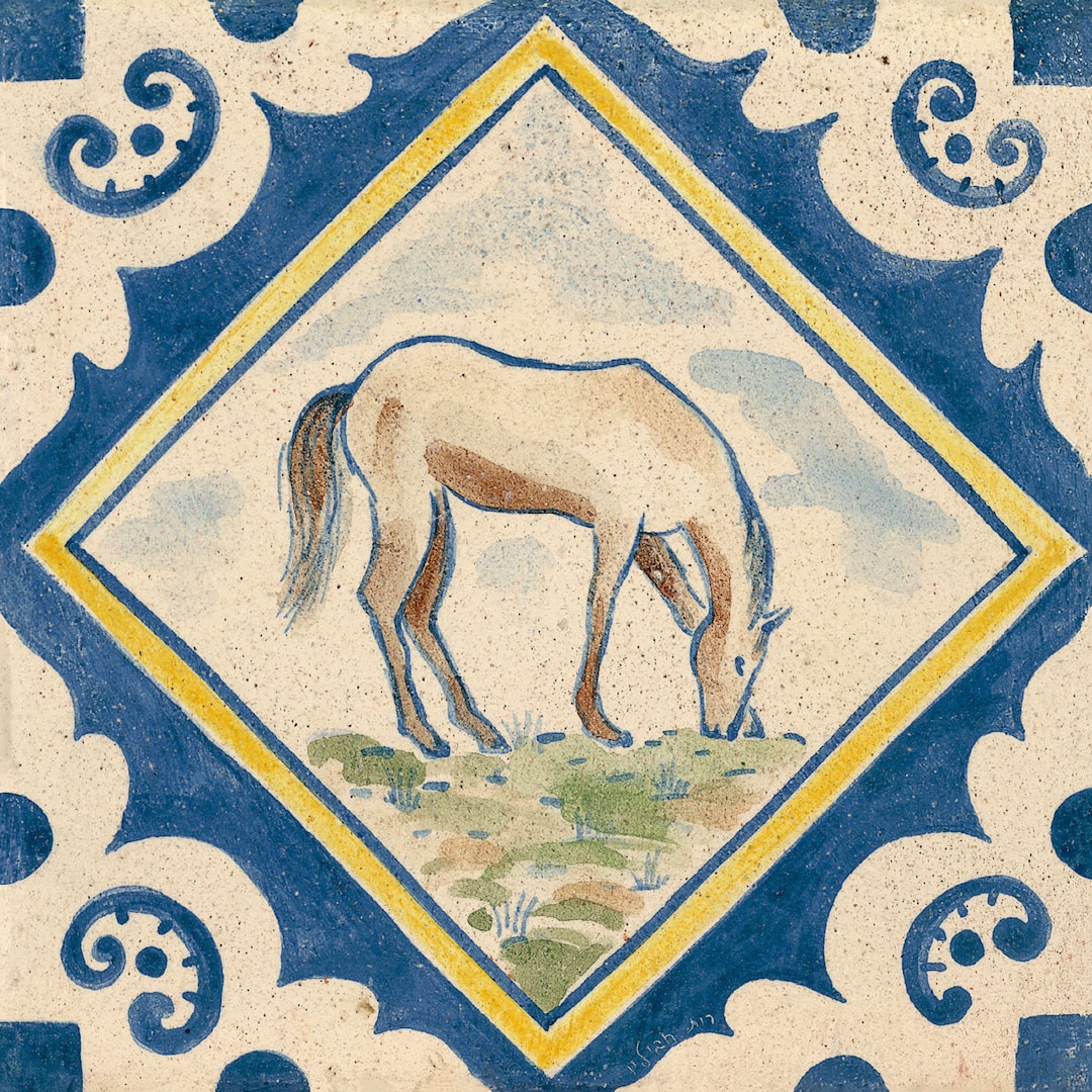 Decorative Ceramic Tile With a Horse - Etsy