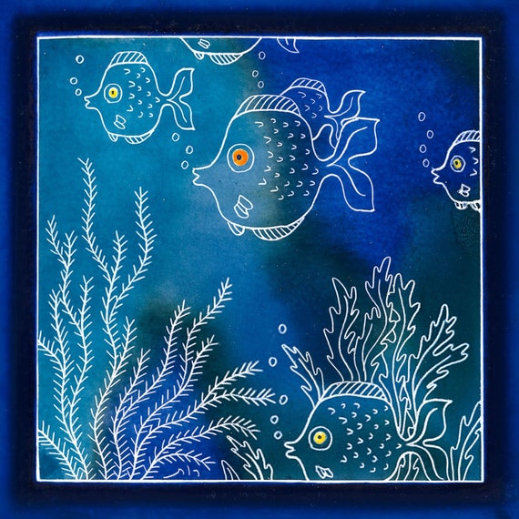 Decorative Tile Mediterranean Tile Fish Ceramic Wall Art - Etsy