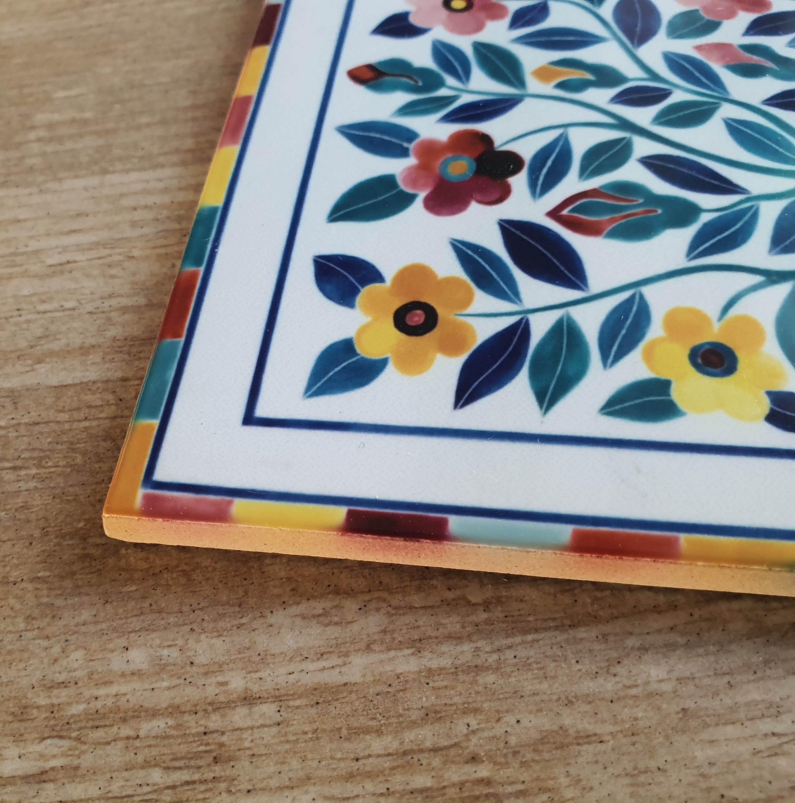 Floral Decorative Ceramic Wall Tile - Etsy