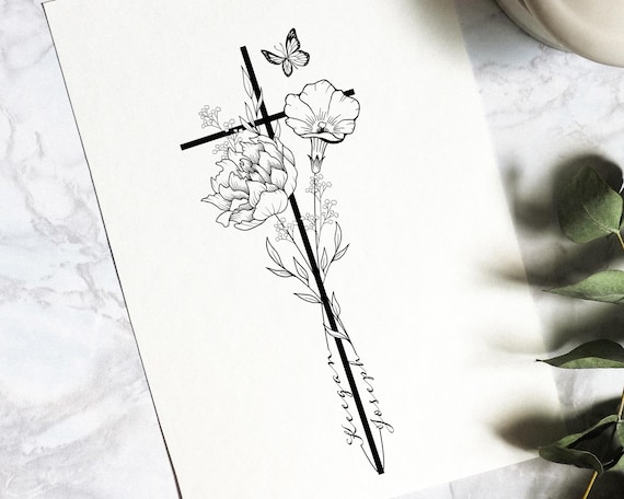 Cross Tattoos With Names For Females
