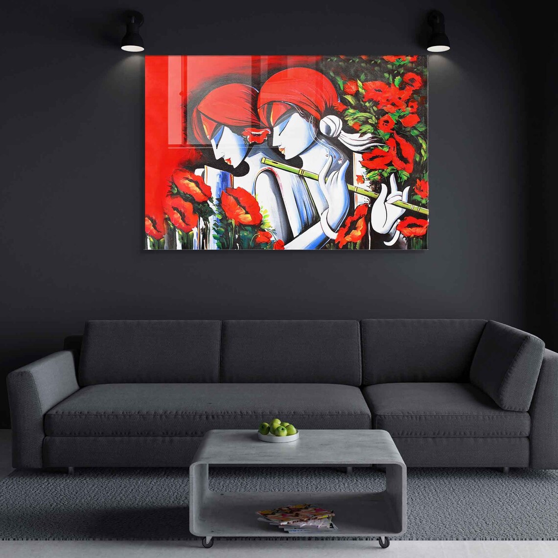 Tempered Glass Wall Art, Glass Painting Art, Office Living Room Wall ...