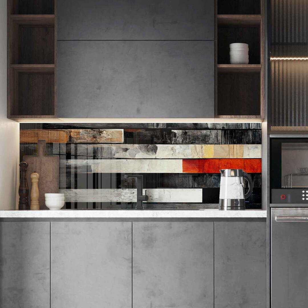 Tempered Glass Kitchen Backsplash, Stove Back Top Cover, Kitchen Sink ...