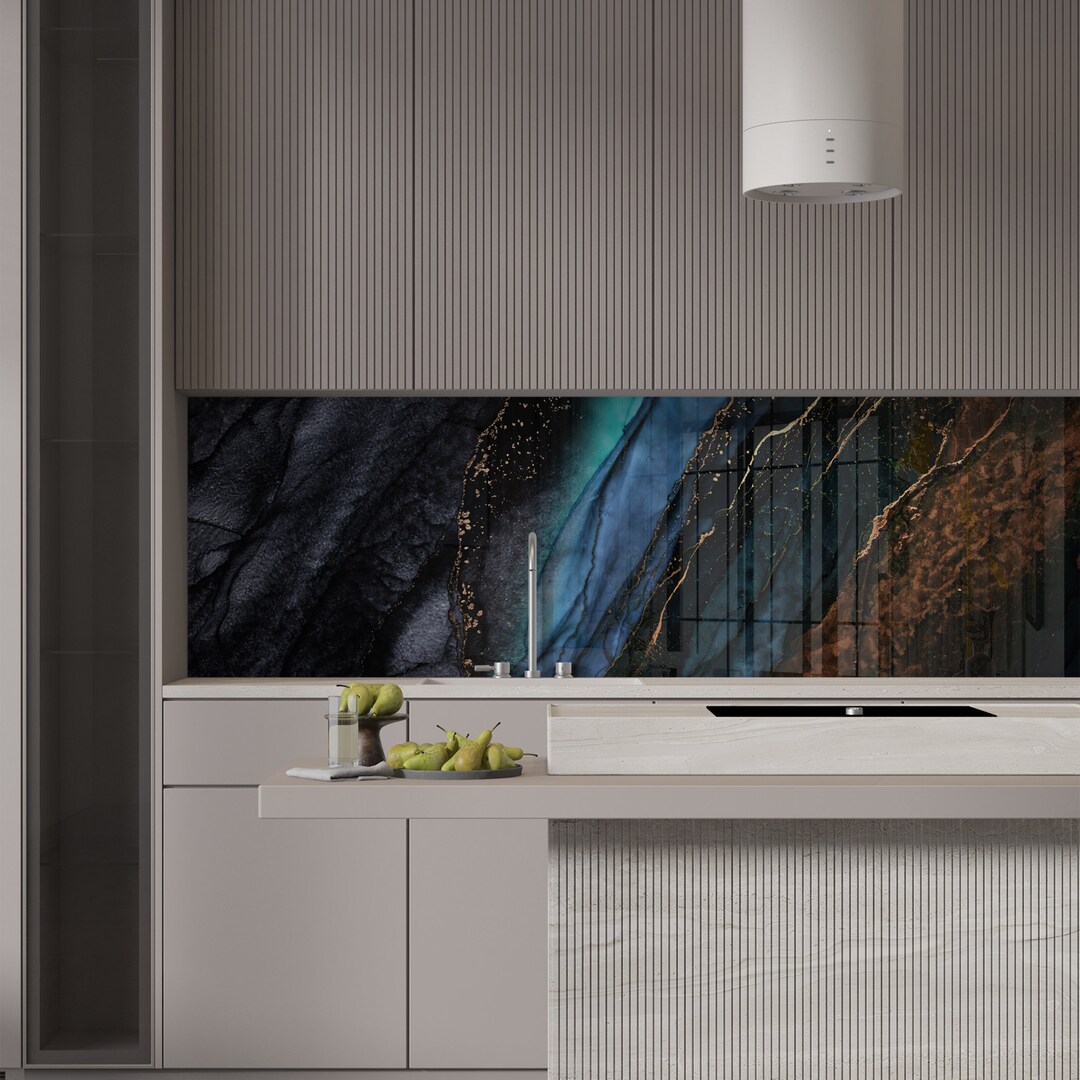 Tempered Glass Kitchen Backsplash, Stove Back Cover, Kitchen Sink ...