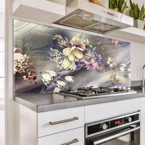 Tempered Glass Kitchen Backsplash, Stove Back Top Cover, Kitchen Sink ...