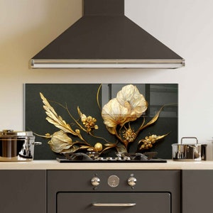 Tempered Glass Kitchen Backsplash, Stove Back Top Cover, Kitchen Sink ...