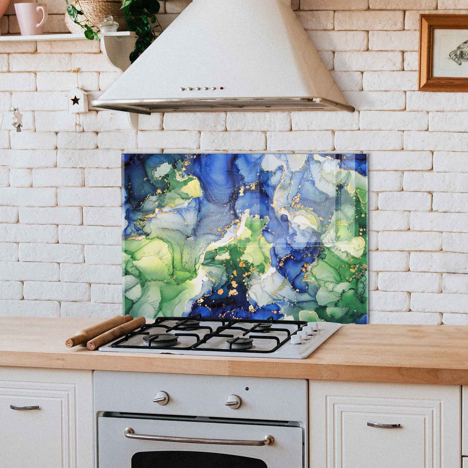 Tempered Glass Backsplash, Stove Back Cover, Kitchen Backsplash for ...