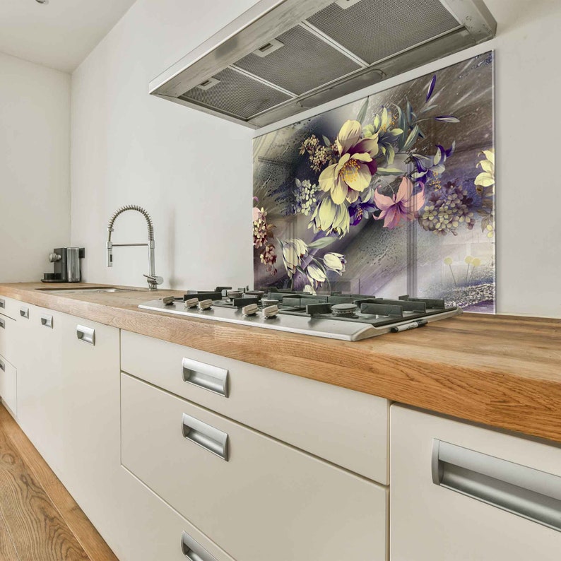 Tempered Glass Kitchen Backsplash Stove Back Top Cover - Etsy
