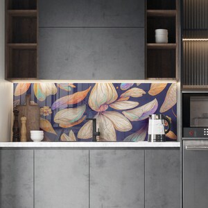 Tempered Glass Kitchen Backsplash, Stove Back Top Cover, Kitchen Sink ...