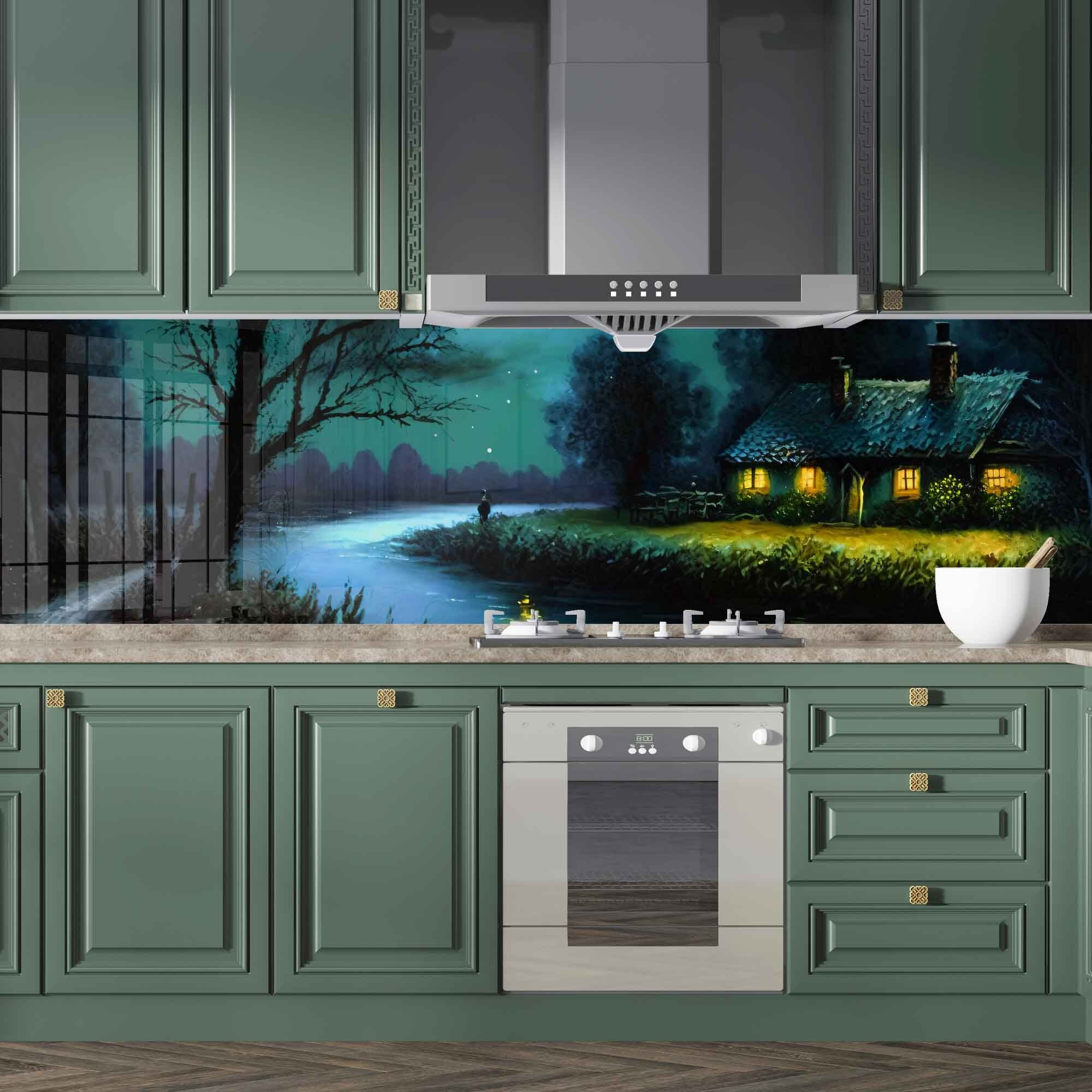Tempered Glass Kitchen Backsplash Stove Back Top Cover - Etsy