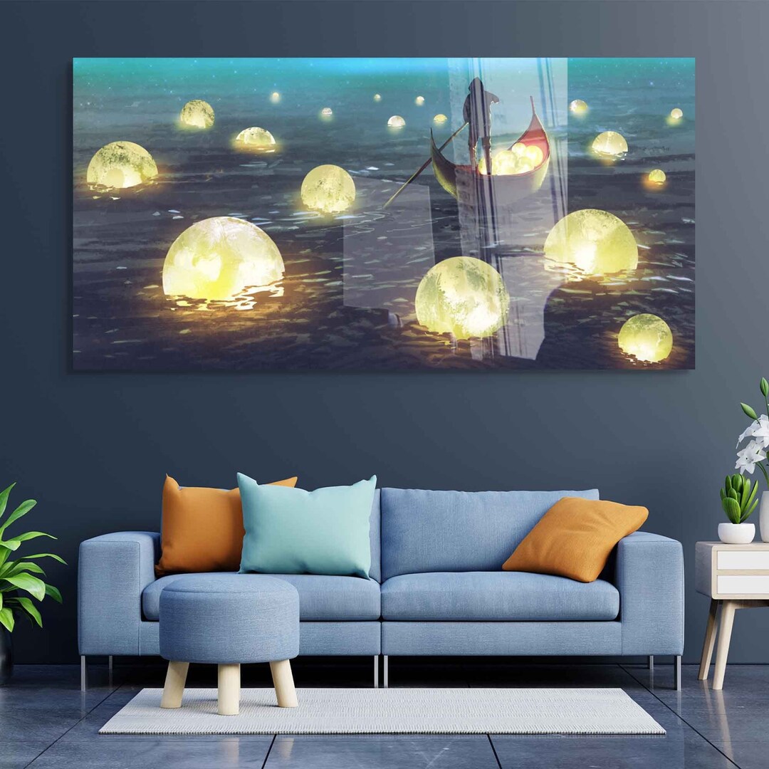 Tempered Glass Wall Art, Nature Glass Wall Decor, Home Decor, Living ...