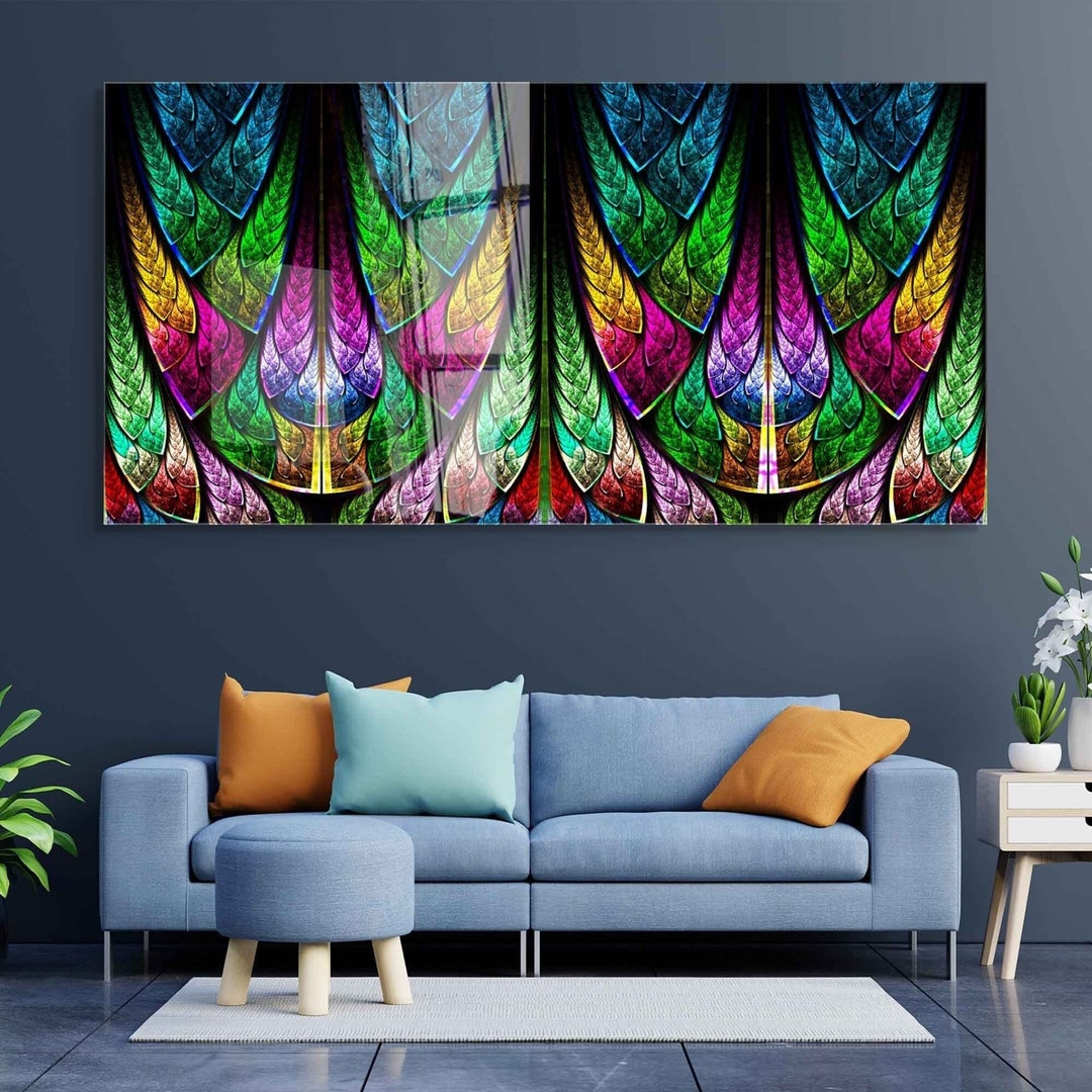 Extra Large Wall Art Tempered Glass Wall Art Abstract Glass Wall Decor Abstract Home Decor