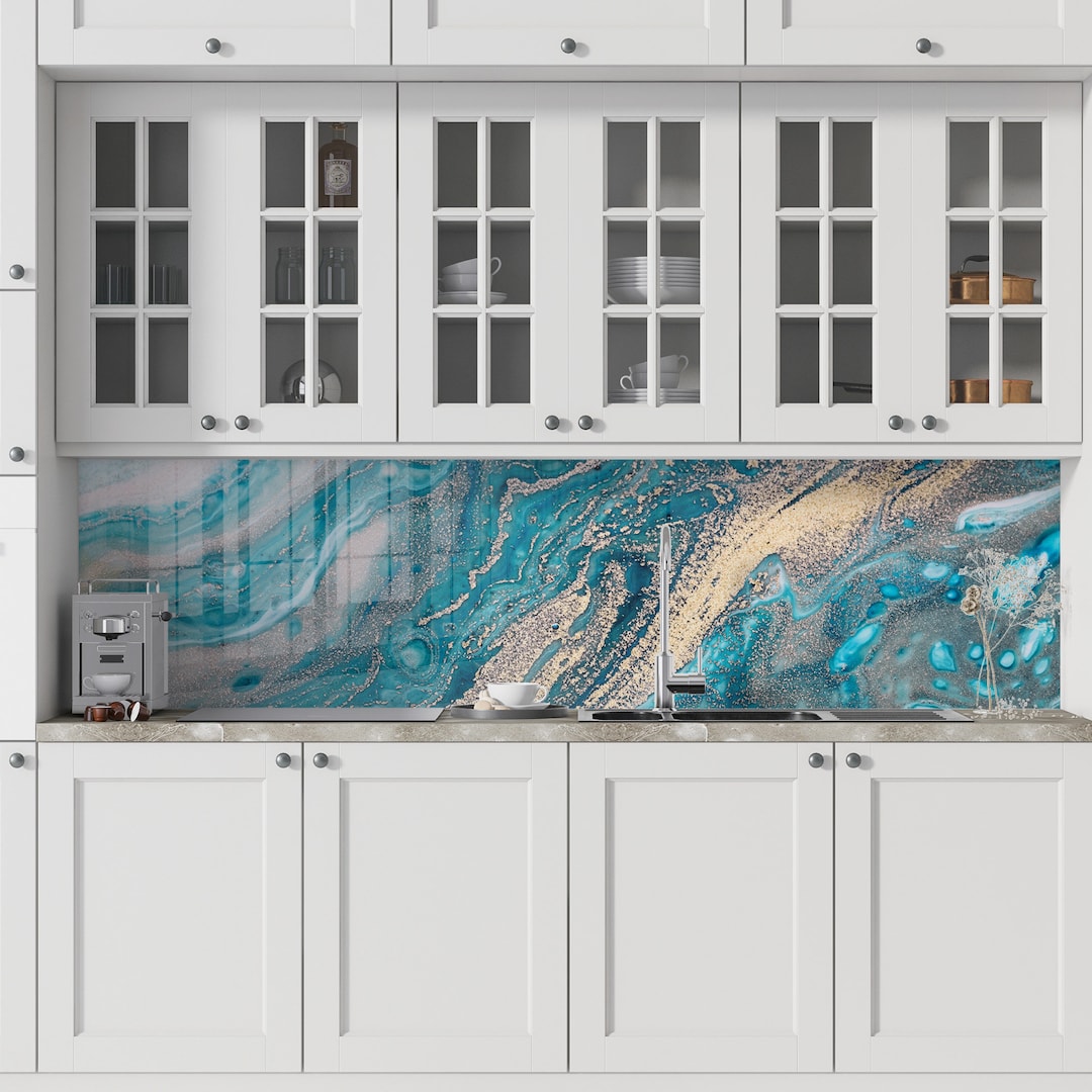 Tempered Glass Kitchen Backsplash, Stove Back Top Cover, Kitchen Sink ...
