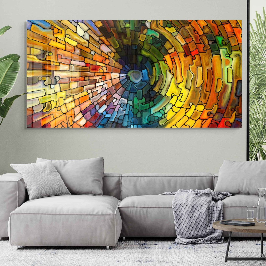 Tempered Glass Wall Art, Glass Wall Decor, Home Decor, Living Room Wall ...