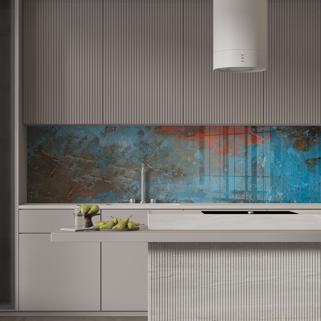 Tempered Glass Kitchen Backsplash, Stove Back Top Cover, Kitchen Sink ...