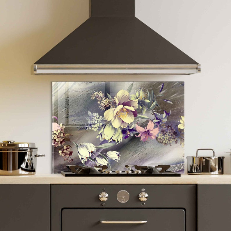 Tempered Glass Kitchen Backsplash Stove Back Top Cover - Etsy