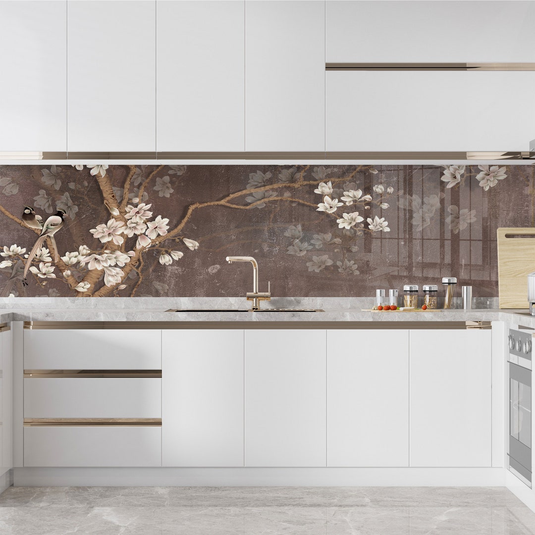 Tempered Glass Kitchen Backsplash, Stove Back Top Cover, Kitchen Sink ...