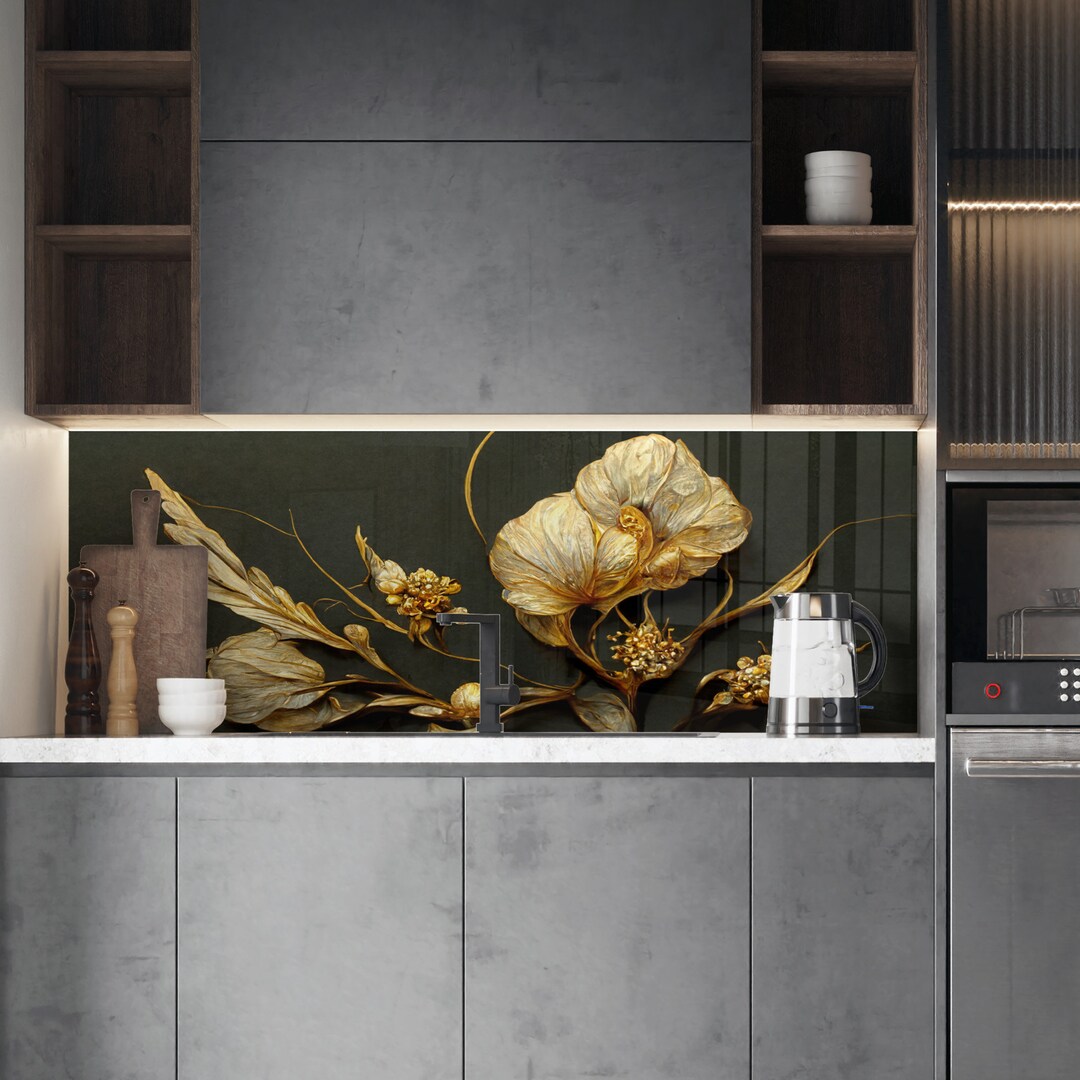 Tempered Glass Kitchen Backsplash, Stove Back Top Cover, Kitchen Sink ...
