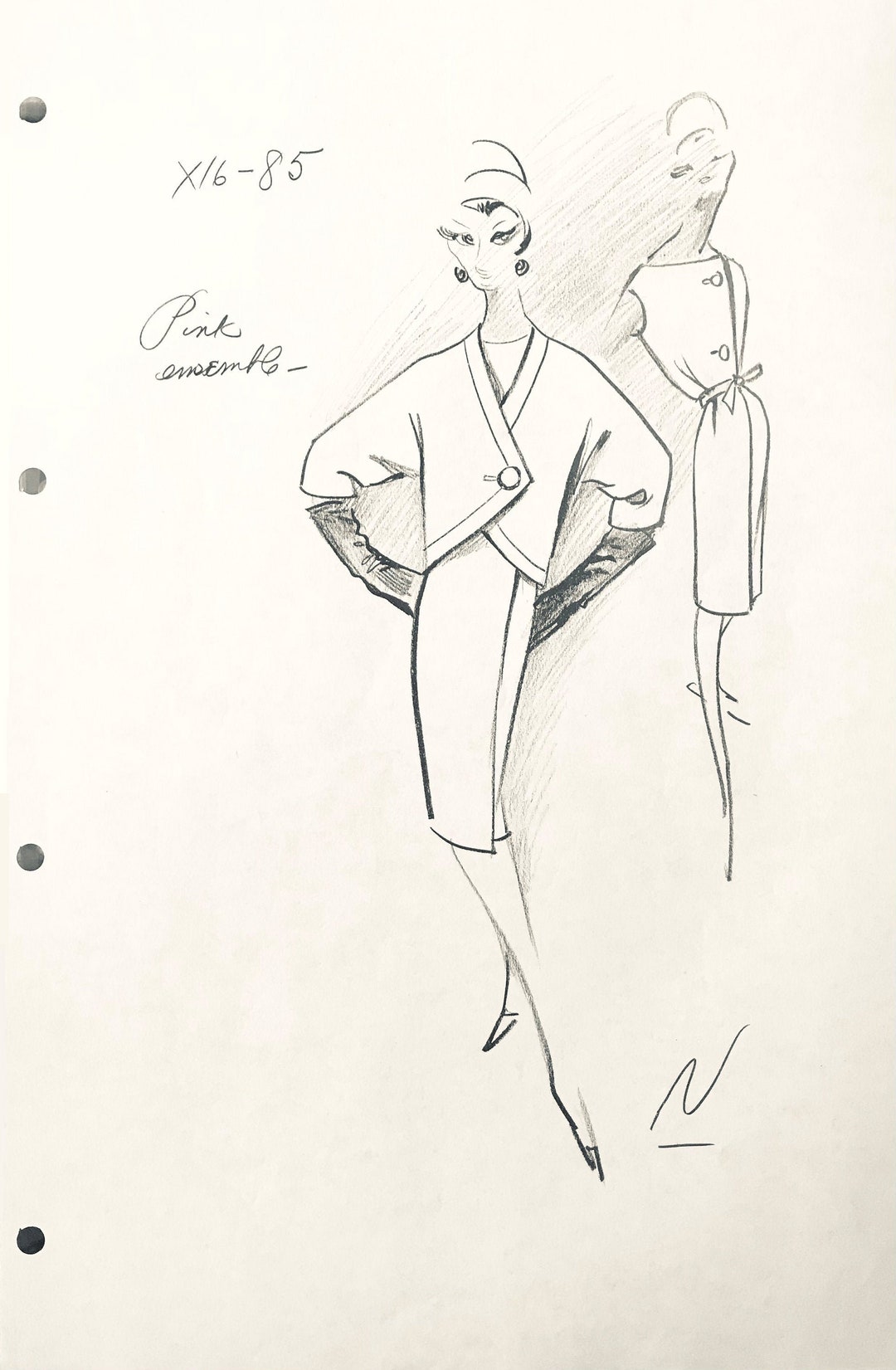 Vintage JACQUES HEIM Fashion Designer Sketches Haute Couture Retro - Etsy