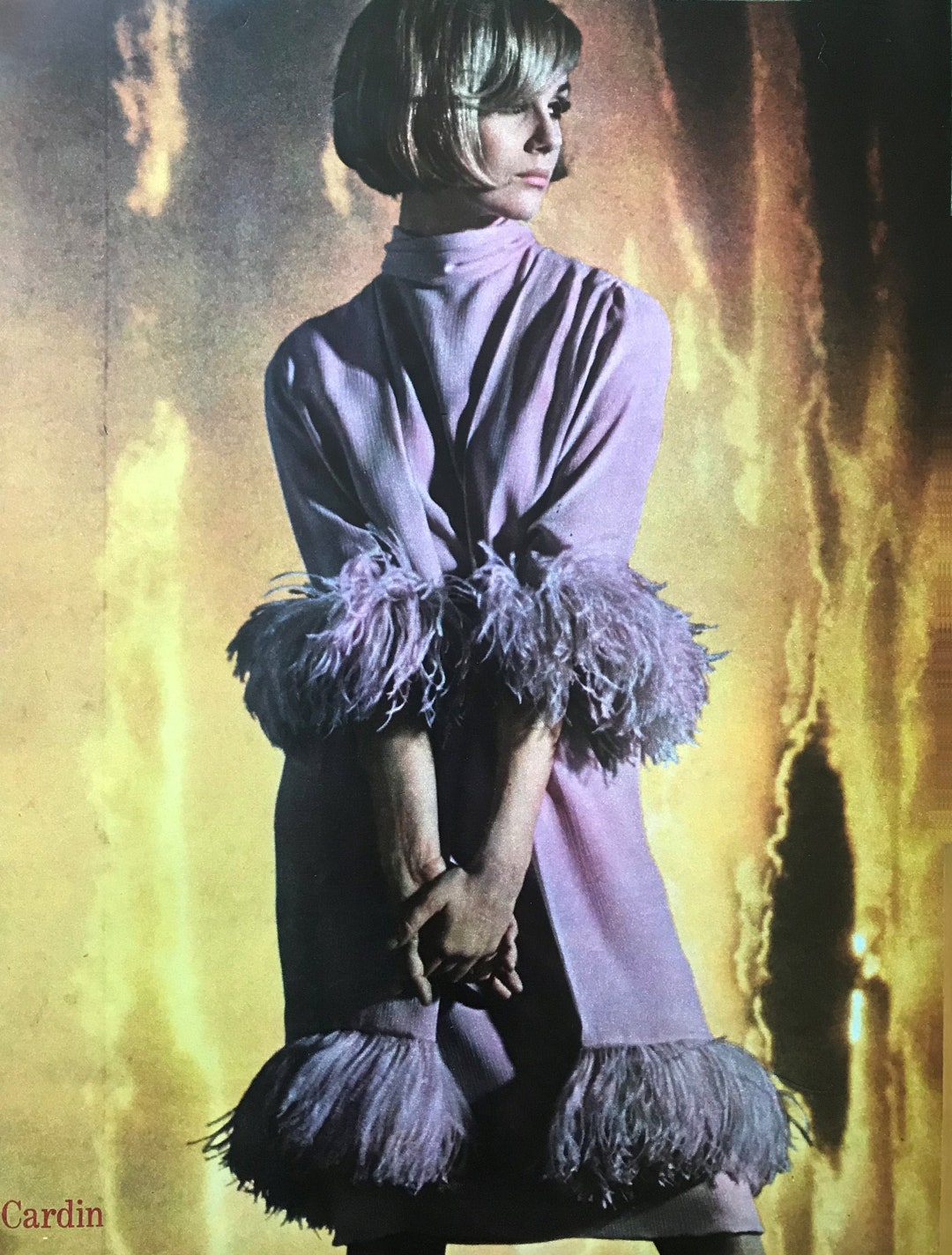 1964 VINTAGE PIERRE CARDIN Fashion Elle Magazine Advertisement 60s ...