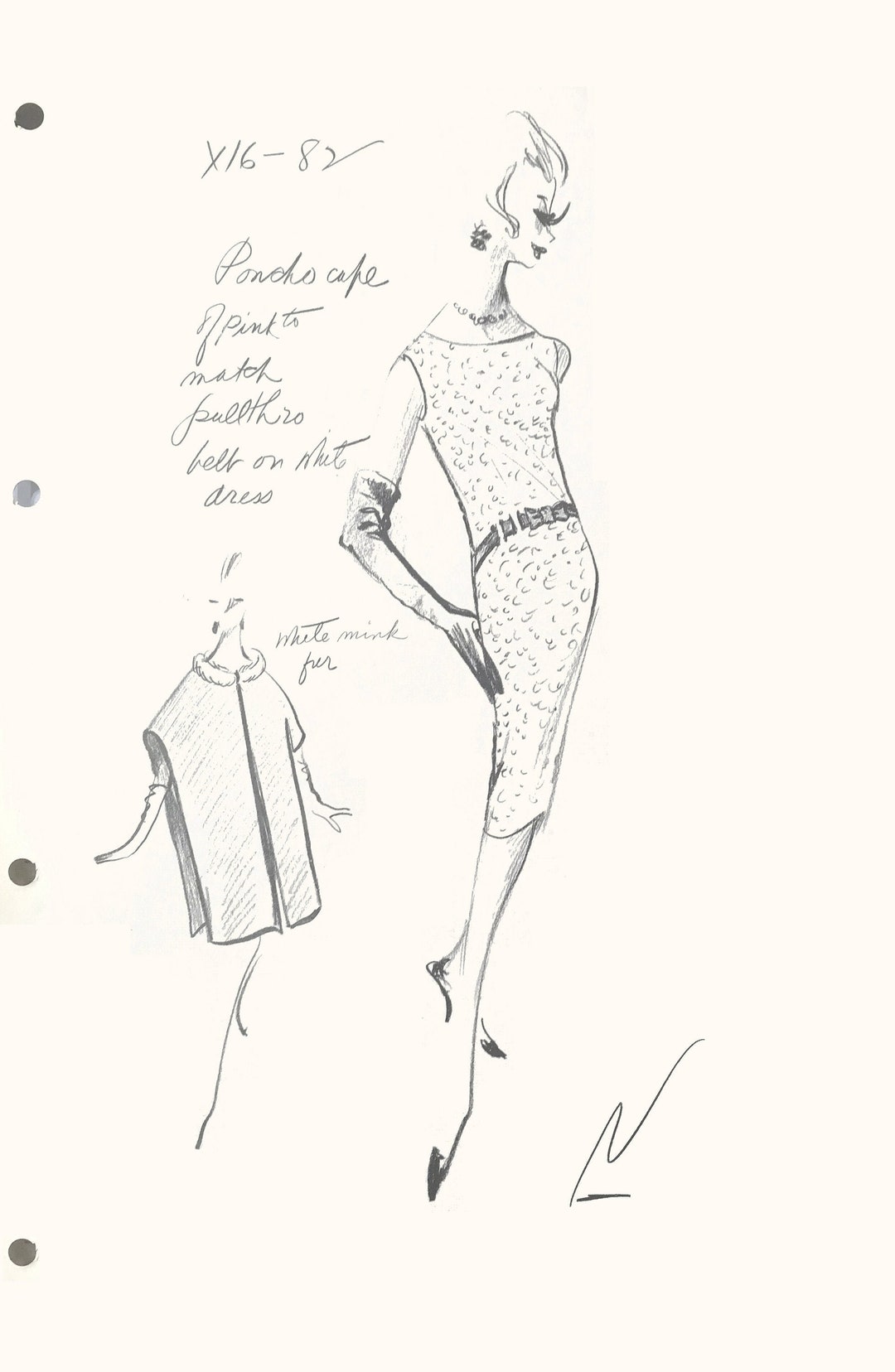 Vintage JACQUES HEIM Fashion Design Sketch Haute Couture Retro Dress - Etsy