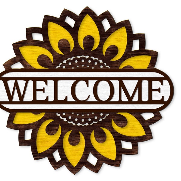 Sunflower Door Hanger Laser Svg - Etsy