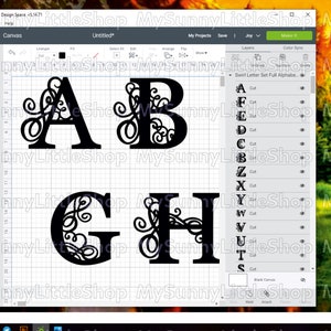 Swirl Letter Set,scroll,digital Cut File,full Alphabet,svg,dxf,cricut ...