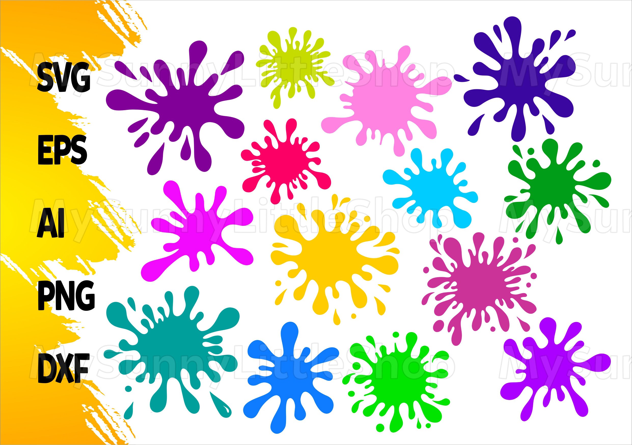 Slime Splats Cliparts, Slime SVG, Png, Paint Splatter Svg, Splatter Svg ...