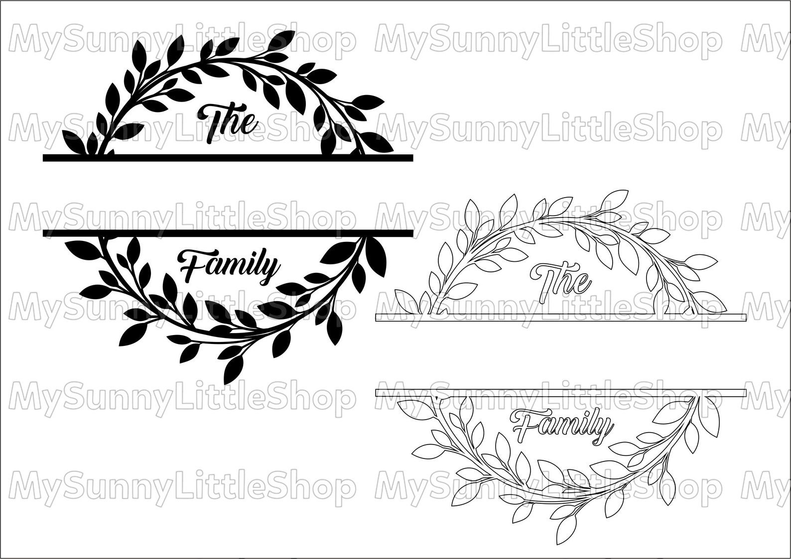 Wedding Split Monogram Svgsplit Svg Glowforgefamily Monogram - Etsy
