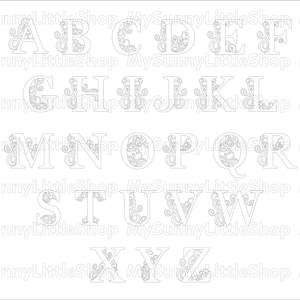 Swirl Letter Set,scroll,digital Cut File,full Alphabet,svg,dxf,cricut ...