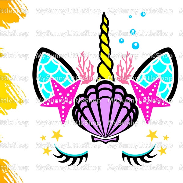 Unicorn and Mermaid Svg - Etsy