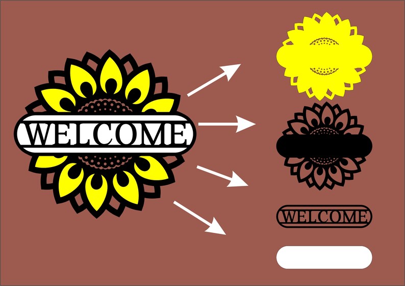 Sunflower Welcome Sign Laser Cut File (digital Download) - Etsy Canada