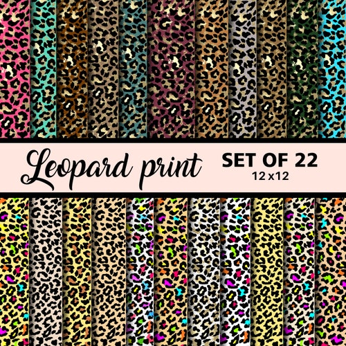 Leopard Animal Print Digital Paper Commercial Use Scrapbook - Etsy