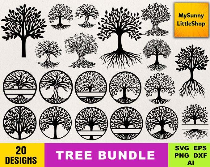 Tree Svg Bundle, Family Tree Svg Bundle, Tree Roots Svg, Our Roots SVG ...