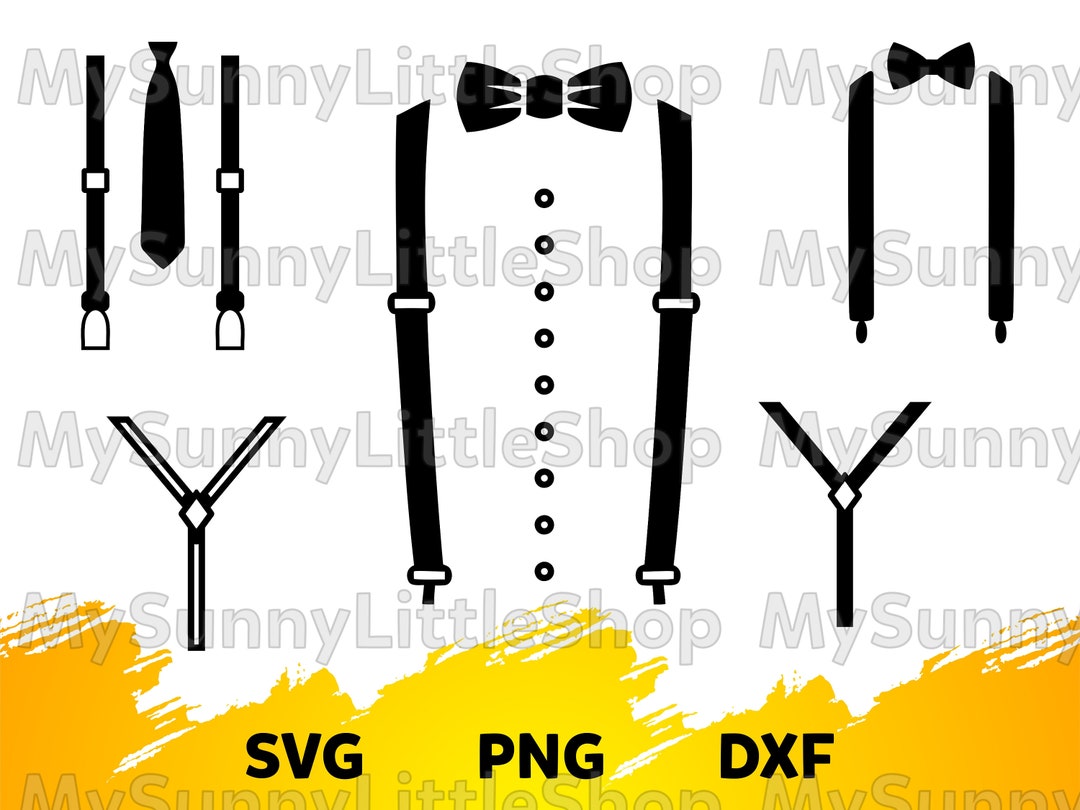 Suspenders Svg,suspenders Svg File,svg Bow Tie, Svg Boy,gentleman Svg ...