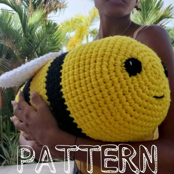 CROCHET PATTERN Huge Bee Amigurumi Big Bumblebee Crochet Stuffed Toy Tutorial Etsy UK