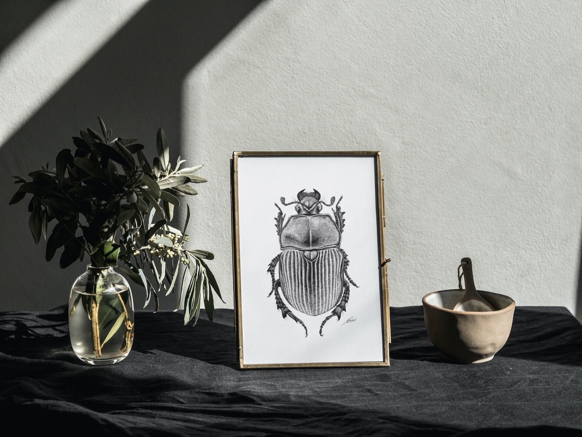 Spotted Scarab Fine Art Print Printable Scarab Ink Drawing - Etsy