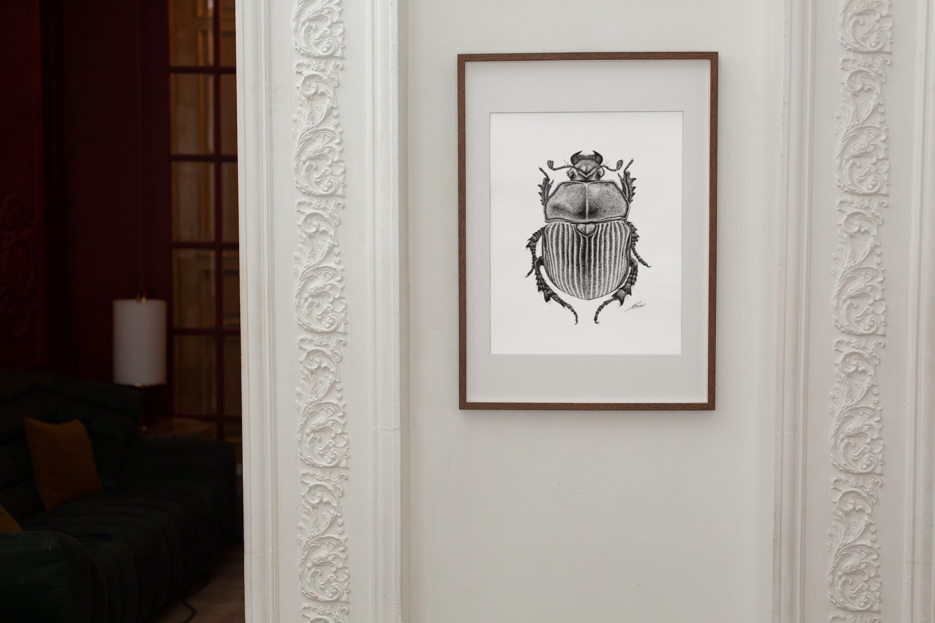 Spotted Scarab Fine Art Print Printable Scarab Ink Drawing - Etsy