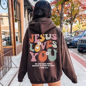 Jesus Loves You Hoodie Retro Christian Hoodie Christian Merch Jesus ...