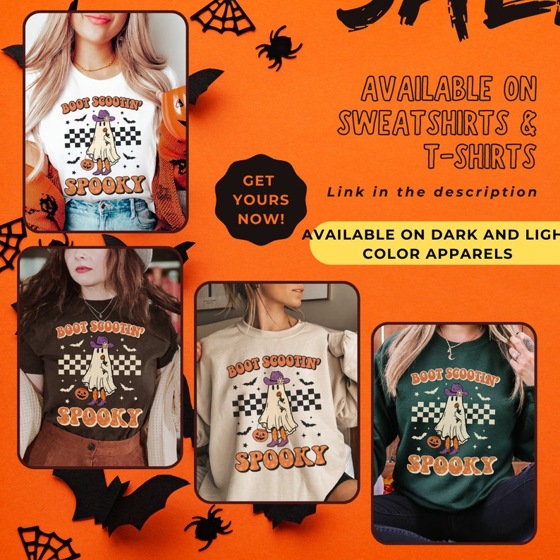 Boot Scootin Spooky Shirt Retro Halloween Shirt Cowgirl Outfit Ghost ...