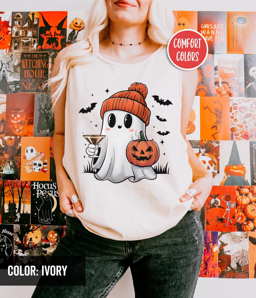 Espresso Martini Ghost Tank Top Halloween Tank Top Cocktail Tank Top ...