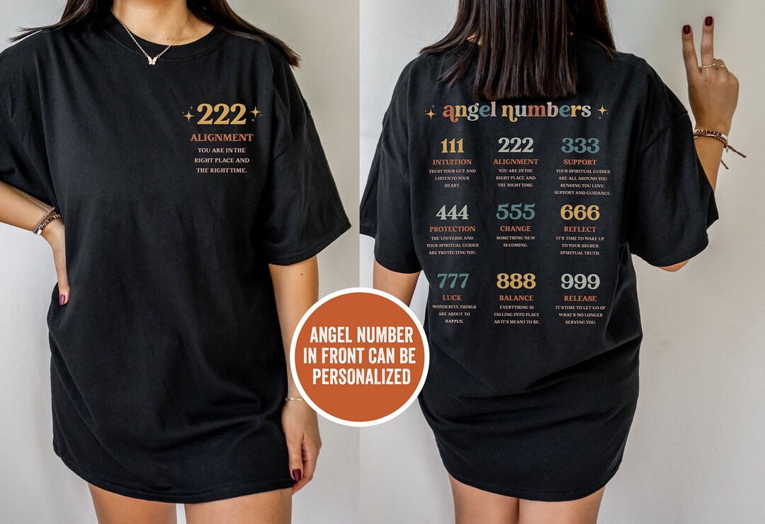 Personalized Angel Number Shirt 222 Angel Numbers Sweatshirt Angel ...