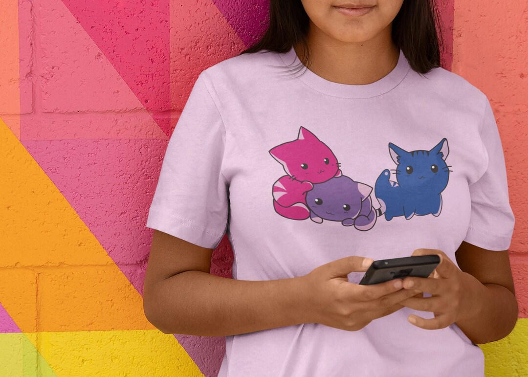 Bi Pride Cat Shirt Subtle Bi Pride Shirt Bisexual Pride Shirt Lgbtq ...