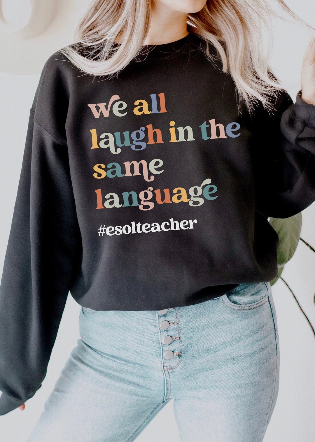 Esol Teacher Sweatshirt Esl Teacher Shirt Esl Teacher Gift Retro ...