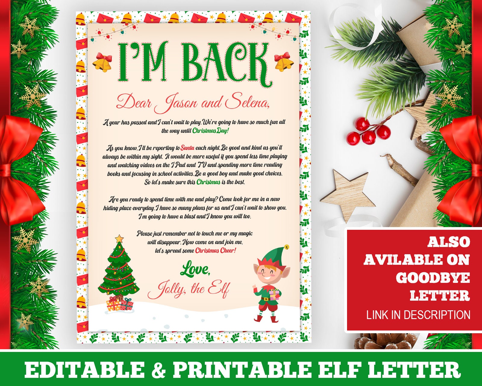 Elf Printable Personalized Elf Letter Elf on the Shelf Elf - Etsy