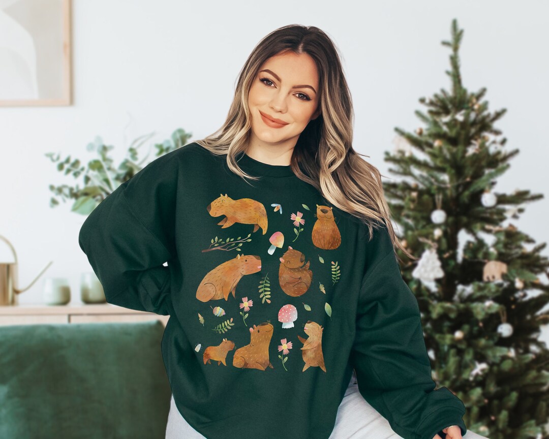 Capybara Sweatshirt Capybara Gift Capybara Sweater Cottagecore Sweater ...